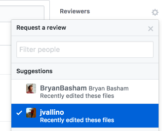 Click on the Reviewers label to add reviewers.